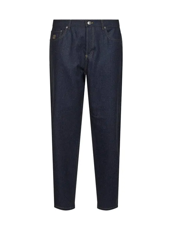 Brunello Cucinelli Blue Virgin Wool Flannel Five-pocket Trousers