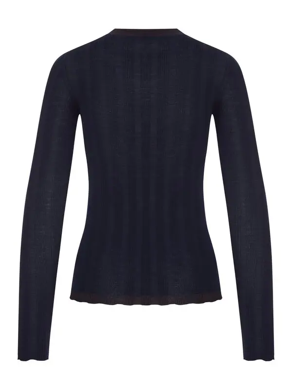 Prada Ribbed Knit Top With Logo