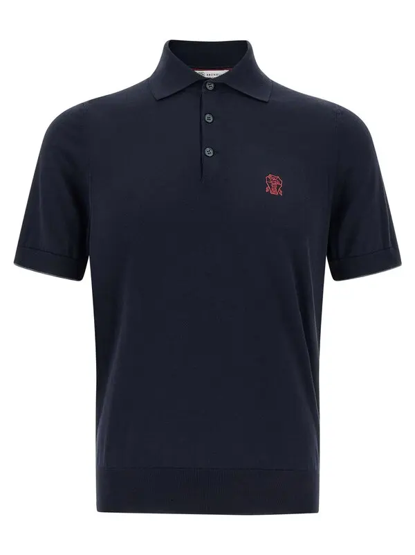 Brunello Cucinelli Logo Embroidery Polo Shirt
