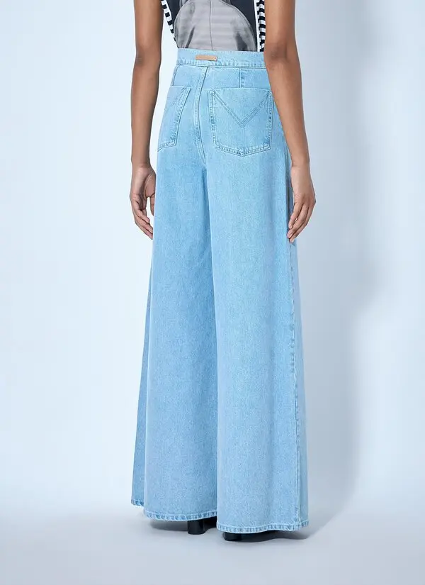 Max Mara Wide-leg Denim Trousers - Blue