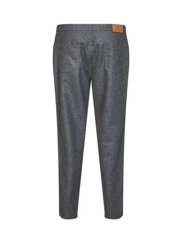 Brunello Cucinelli Medium Grey Virgin Wool Flannel Five-pocket Trousers