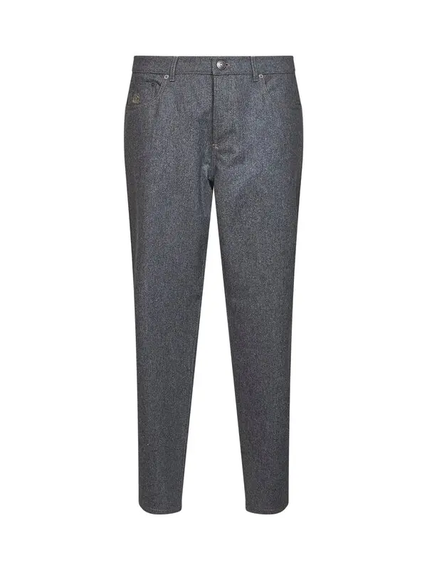 Brunello Cucinelli Virgin Wool Flannel Trousers - Multicolor
