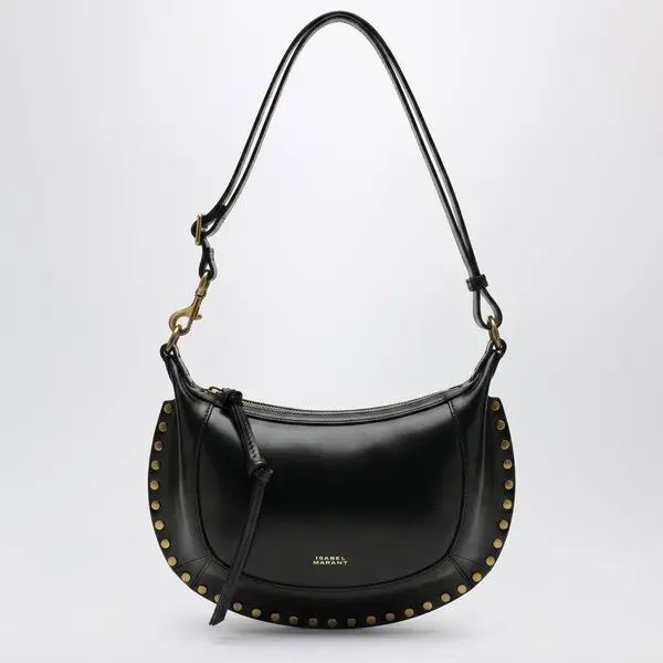 Isabel Marant Étoile Oskan Moon Studded Calfskin Leather Bag - Black