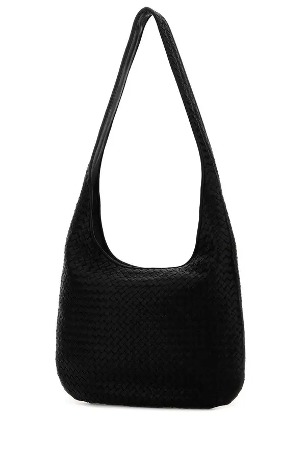 Bottega Veneta Nappa Leather Woven Crossbody Bag - Black