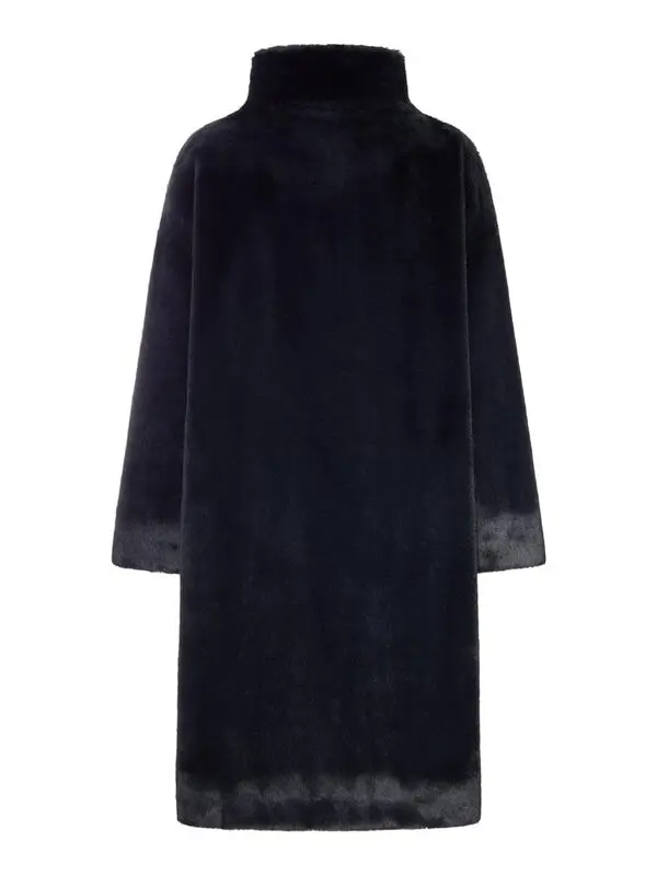 Herno Long Faux Fur Coat - Black