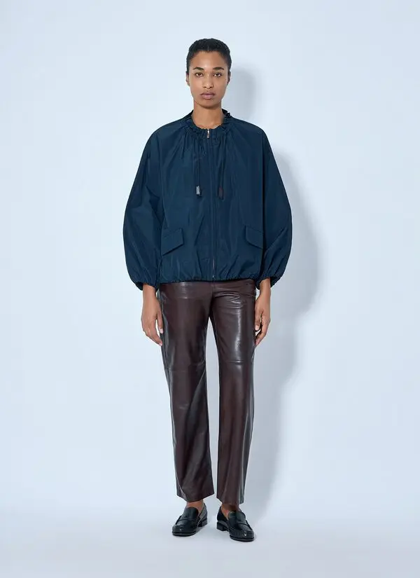 Max Mara Water-repellent Taffeta Bomber Jacket - Blue