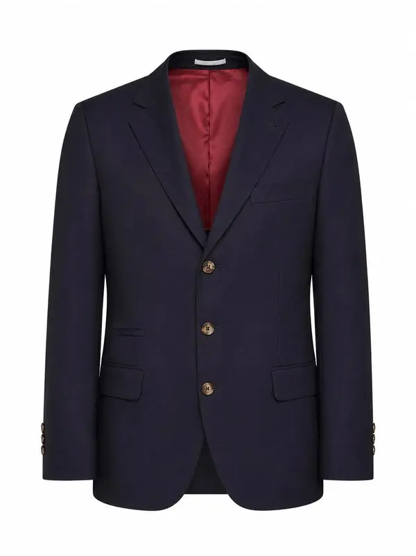 Brunello Cucinelli Blue Virgin Wool Flannel Deconstructed Blazer - Multicolor