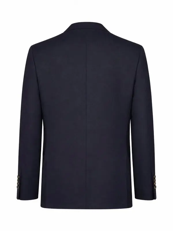 Brunello Cucinelli Blue Virgin Wool Flannel Deconstructed Blazer
