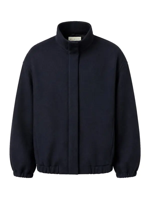Dries Van Noten Wool-blend Bomber Jacket With High Collar
