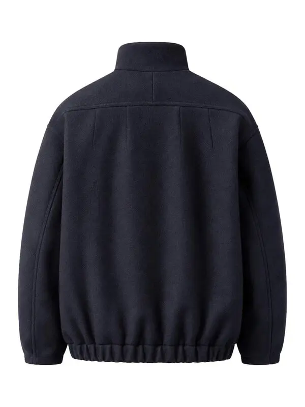 Dries Van Noten Wool-blend High Collar Bomber Jacket - Blue