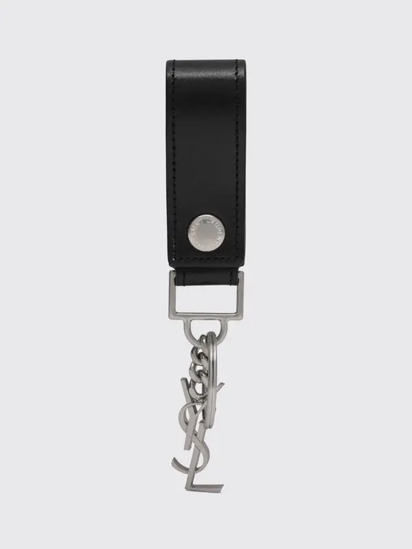 Saint Laurent Leather Key Ring - Black