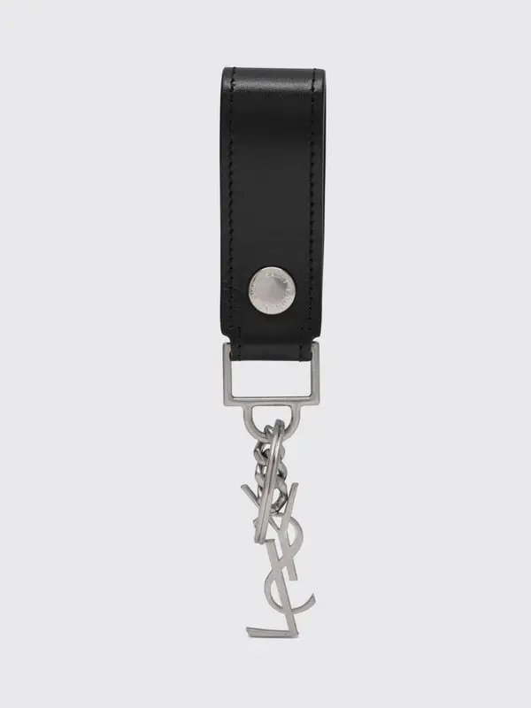 Saint Laurent Leather Key Ring - Black