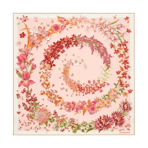 FERRAGAMO Spring Print Silk Foulard