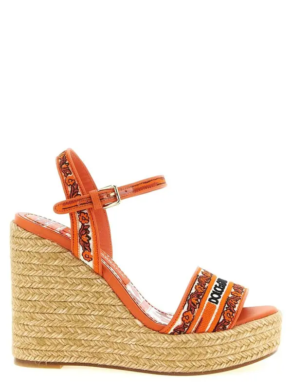 Dolce & Gabbana Maiolica Wedges - Orange
