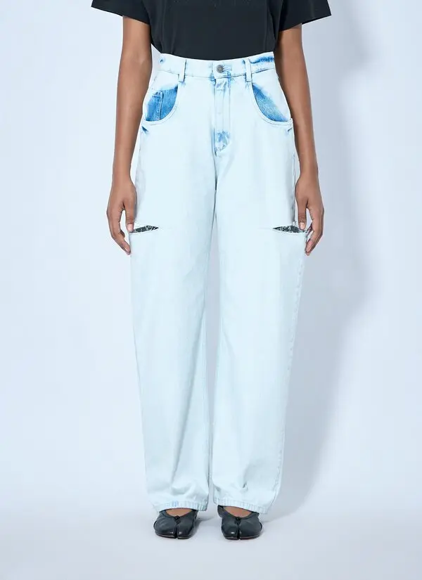 MAISON MARGIELA Cutout Denim Trousers - Blue
