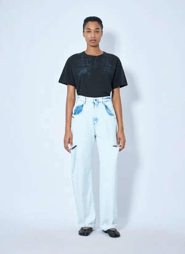 MAISON MARGIELA Cutout Denim Trousers - Blue
