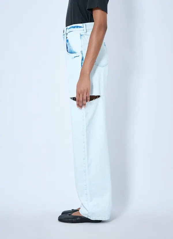 MAISON MARGIELA Cutout Denim Trousers - Blue