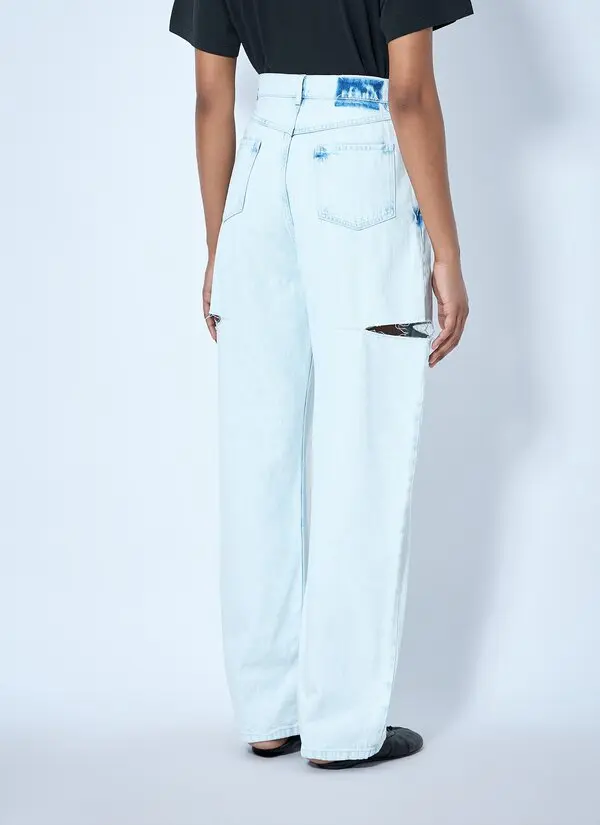 MAISON MARGIELA Cutout Denim Trousers - Blue