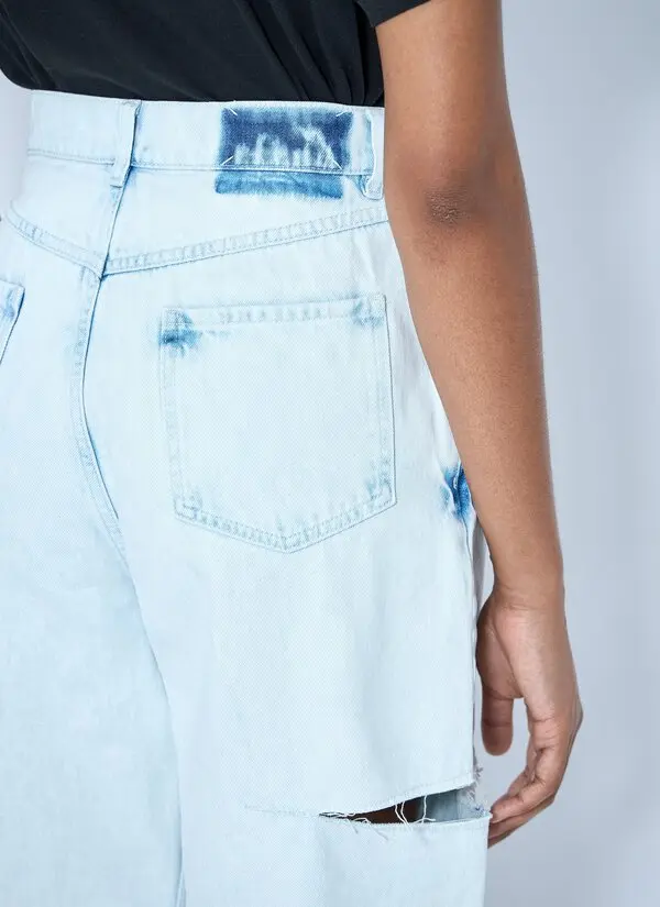 MAISON MARGIELA Cutout Denim Trousers - Blue