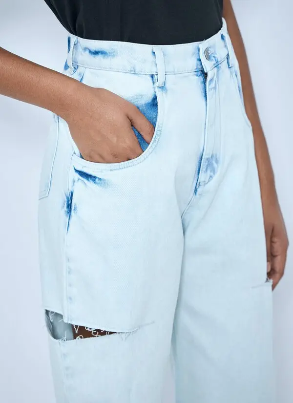 MAISON MARGIELA Cutout Denim Trousers - Blue