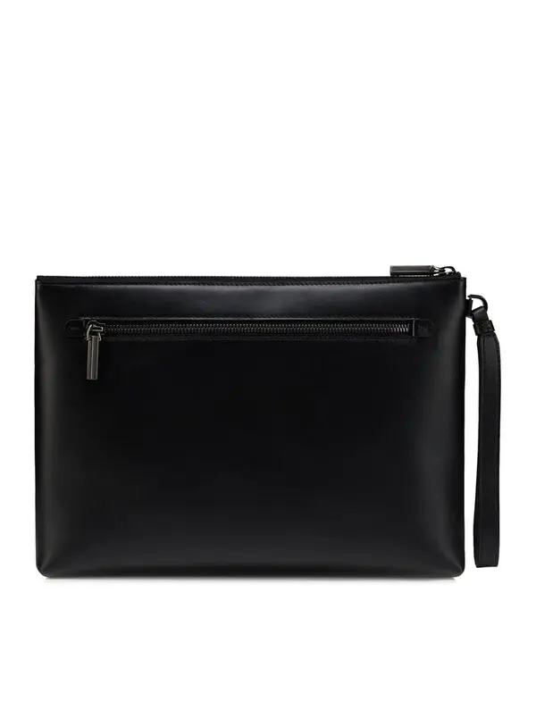 CHRISTIAN LOUBOUTIN Kosmica Smooth Calfskin Clutch - Black