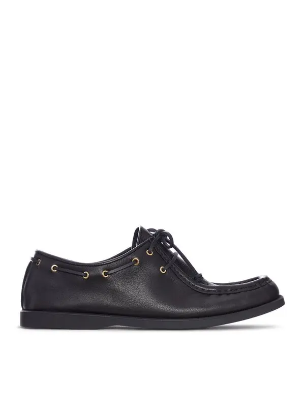 Celine Derby Leather Loafer With Eyelets