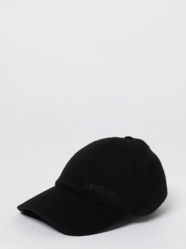 Saint Laurent Cashmere Baseball Cap - Black