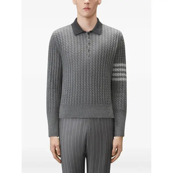 Thom Browne Grey Polo Shirts - Gray