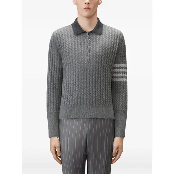 Thom Browne Grey Polo Shirts - Gray