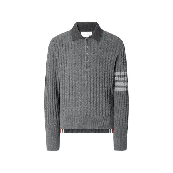 Thom Browne Grey Polo Shirts - Gray