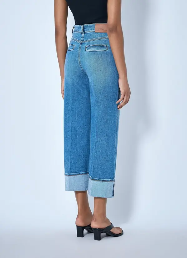 Sportmax Cropped Wide-leg Denim Jeans - Blue