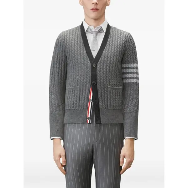 Thom Browne Virgin Wool Cardigan - Gray