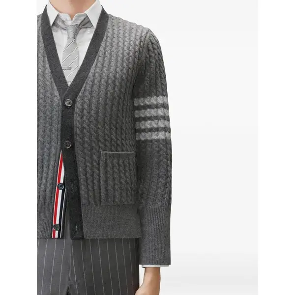 Thom Browne Virgin Wool Cardigan - Gray