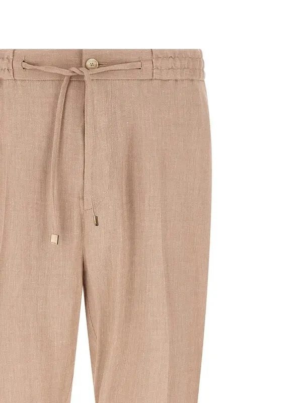Etro Flamed Linen Joggers - Cream