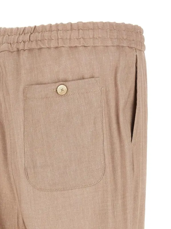 Etro Flamed Linen Joggers - Cream