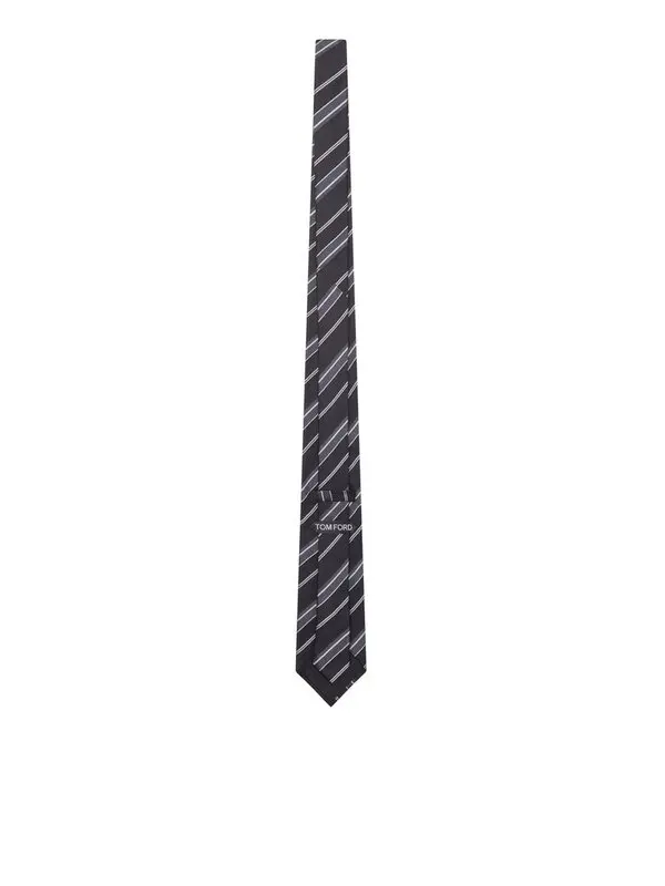 TOM FORD Silk Tie With Diagonal Stripes