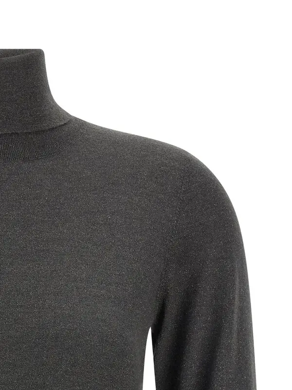 Brunello Cucinelli Sparkling' Turtleneck Sweater - Gray