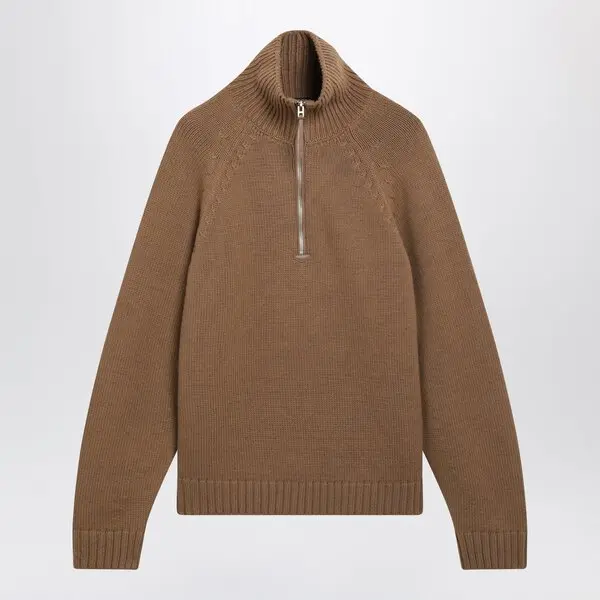 TOM FORD Caramel Half-zip Wool And Cashmere Knit Sweater - Cream