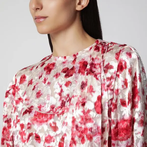 Isabel Marant Étoile Firma Blouse In Printed Silk Devore Georgette - Multicolor