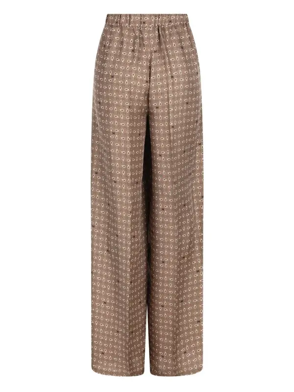 Max Mara Printed Silk Trousers - Multicolor