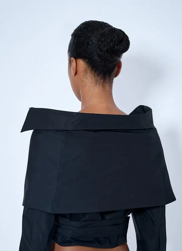Balenciaga Off-shoulder Wrap Shirt - Black