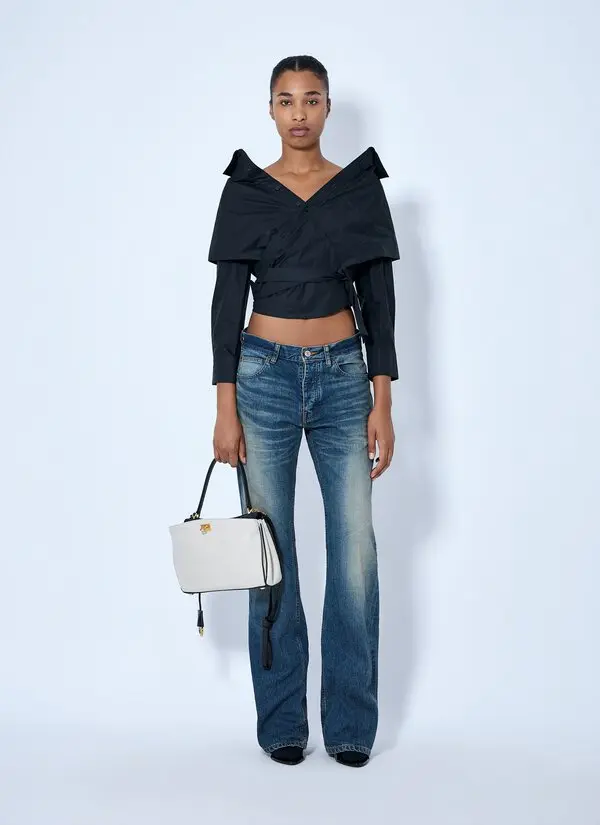 Balenciaga Asymmetrical Wrap Shirt - Black