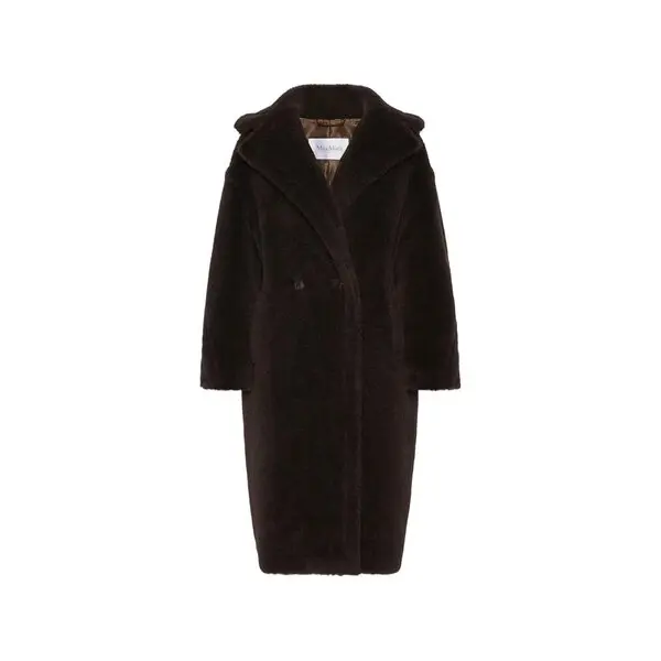 Max Mara Double-breasted Teddy Overcoat - Brown