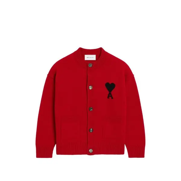 AMI Paris Wool Cardigan - Red