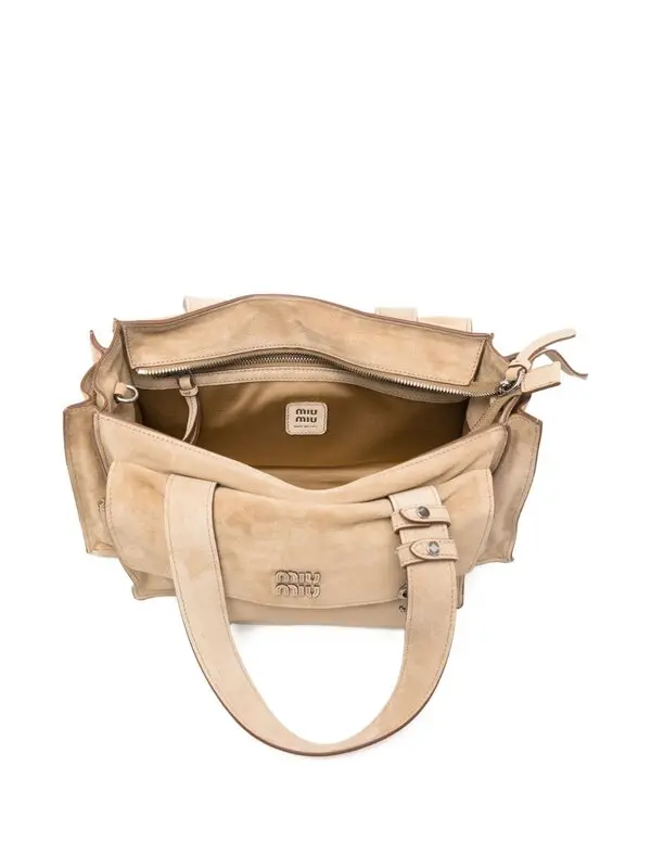 Miu Miu Utilitaire Suede Leather Tote Bag
