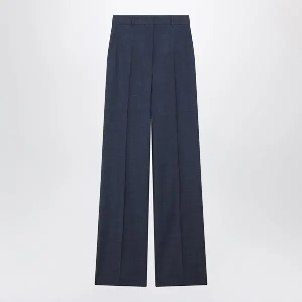 Max Mara Classic Trousers In Virgin Wool - Blue