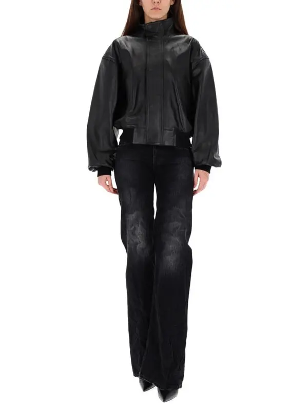 Balenciaga Wide Leg Denim Trousers - Black
