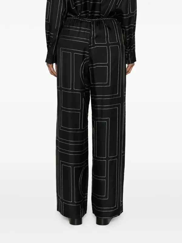 TOTEME Monogram Silk Pajama Trousers