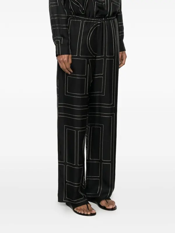 TOTEME Monogram Silk Pajama Trousers