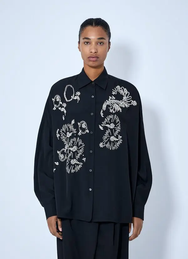 Dries Van Noten Casia Embellished Shirt - Black